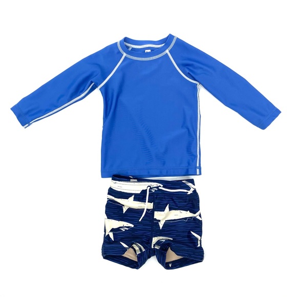 Tea Collection | Swim | Tea Collection Rash Guard Swim Set Sharks Blue ...
